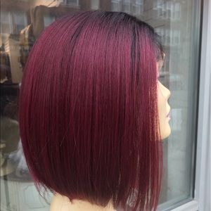 Accessories | Red Wine Burgundy Bob Lace Wig 220 Hairstyle New | Poshmark